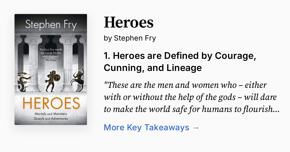 Heroes by Stephen Fry | Summary, Audio, Quotes, FAQ