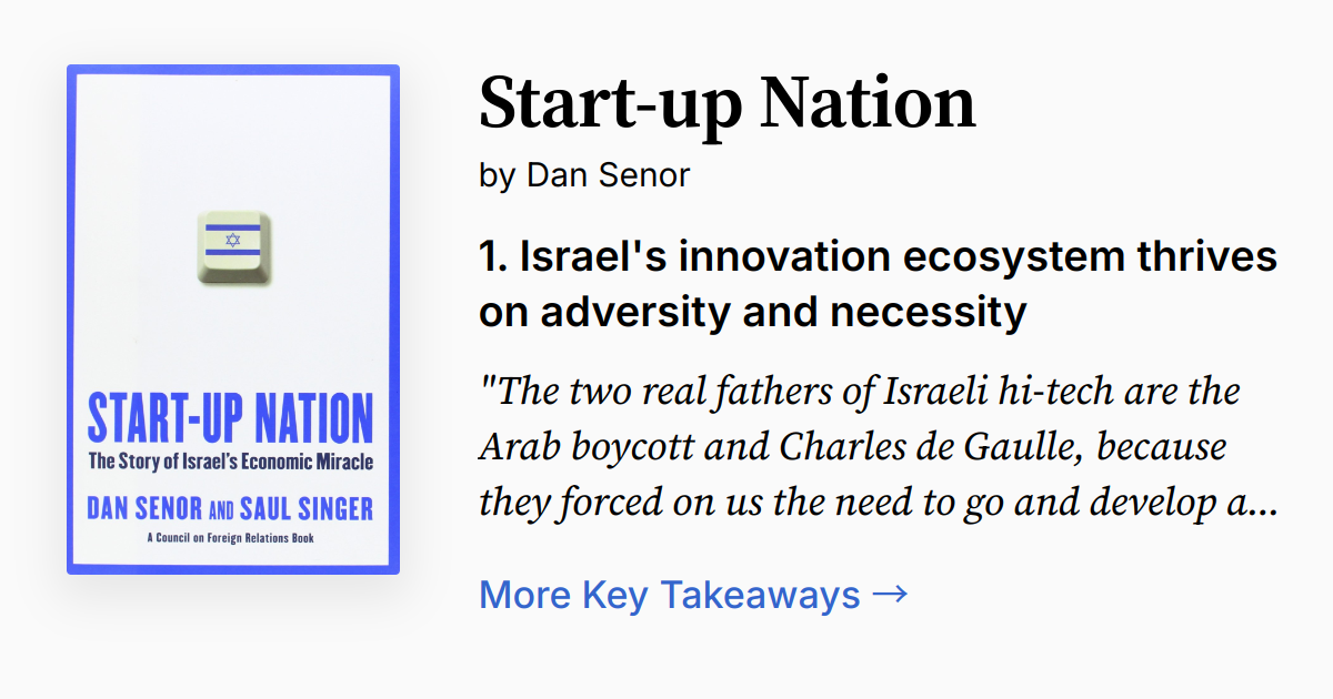 Start-up Nation | Summary, Audio, Quotes, FAQ