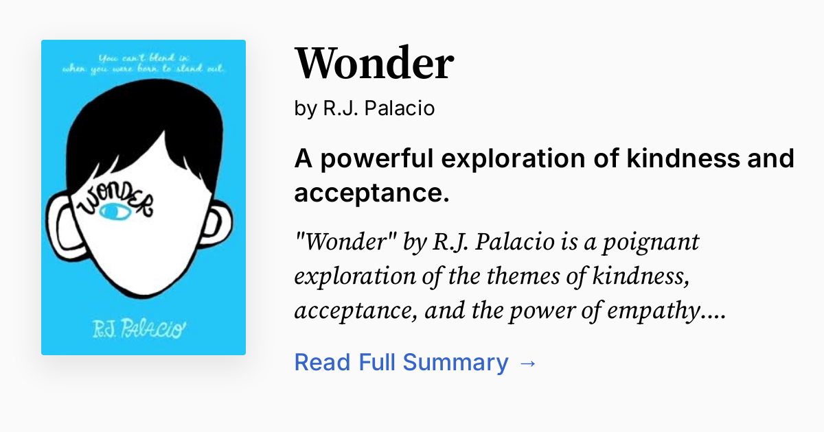 Wonder by R.J. Palacio | Summary, Analysis, FAQ