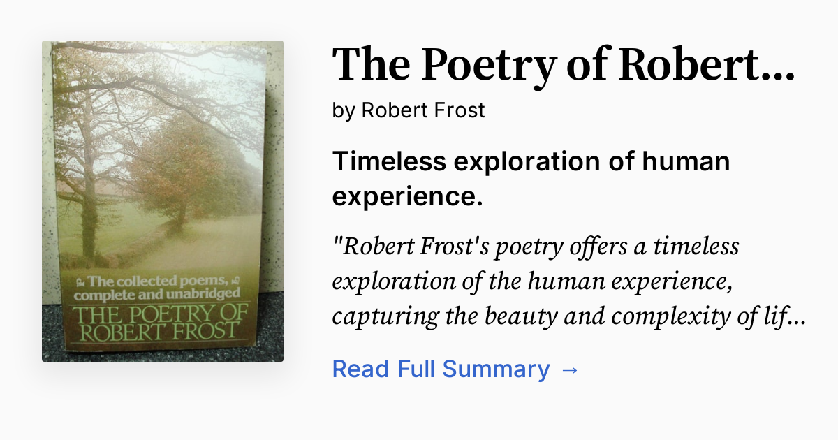The Poetry of Robert Frost | Summary, Audio, Analysis