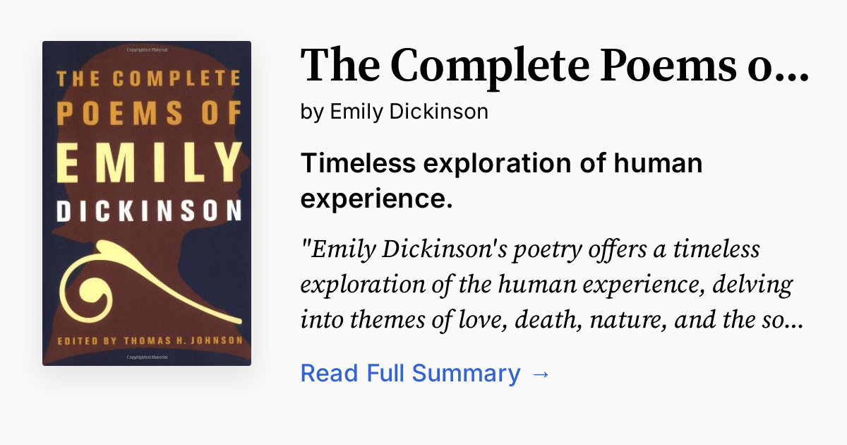 The Complete Poems of Emily Dickinson | Summary, Analysis, FAQ