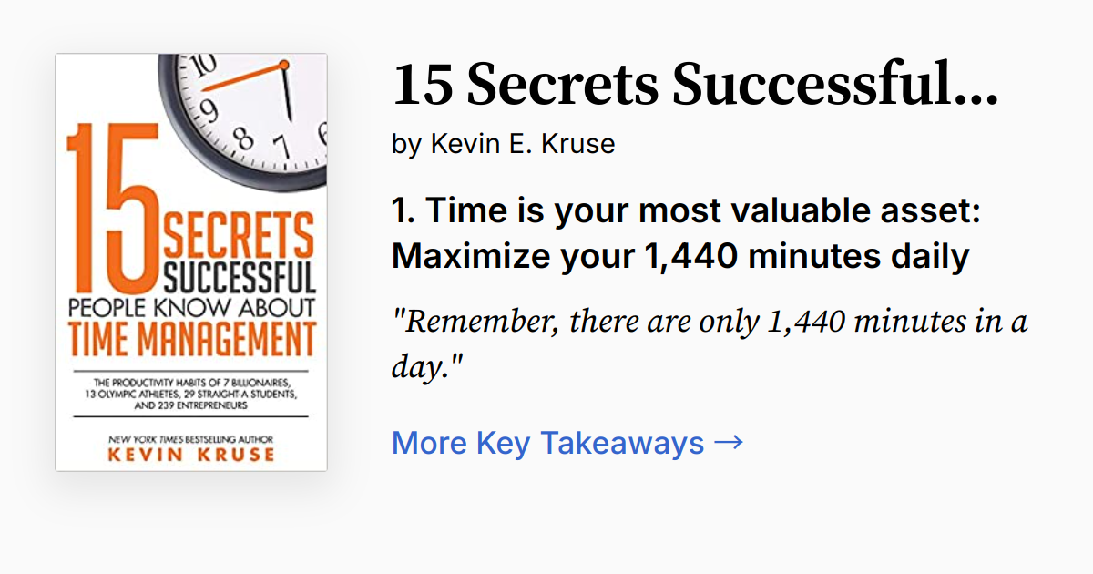 15 Secrets Successful People Know About Time Management | Summary ...