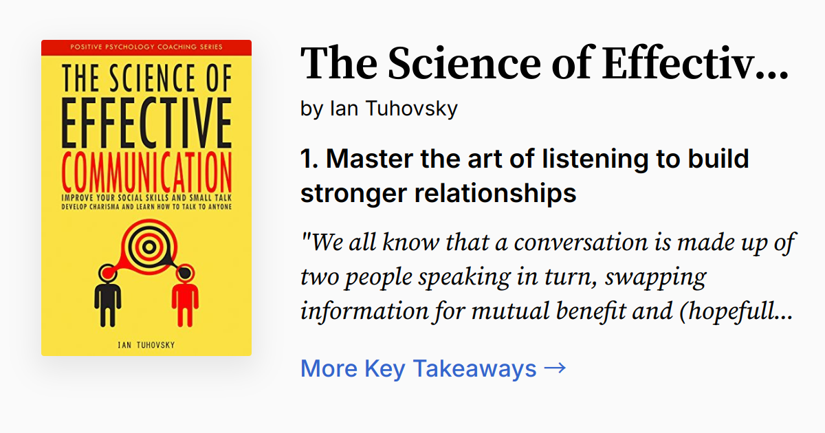 The Science of Effective Communication | Resumen, Quotes, FAQ, Audio