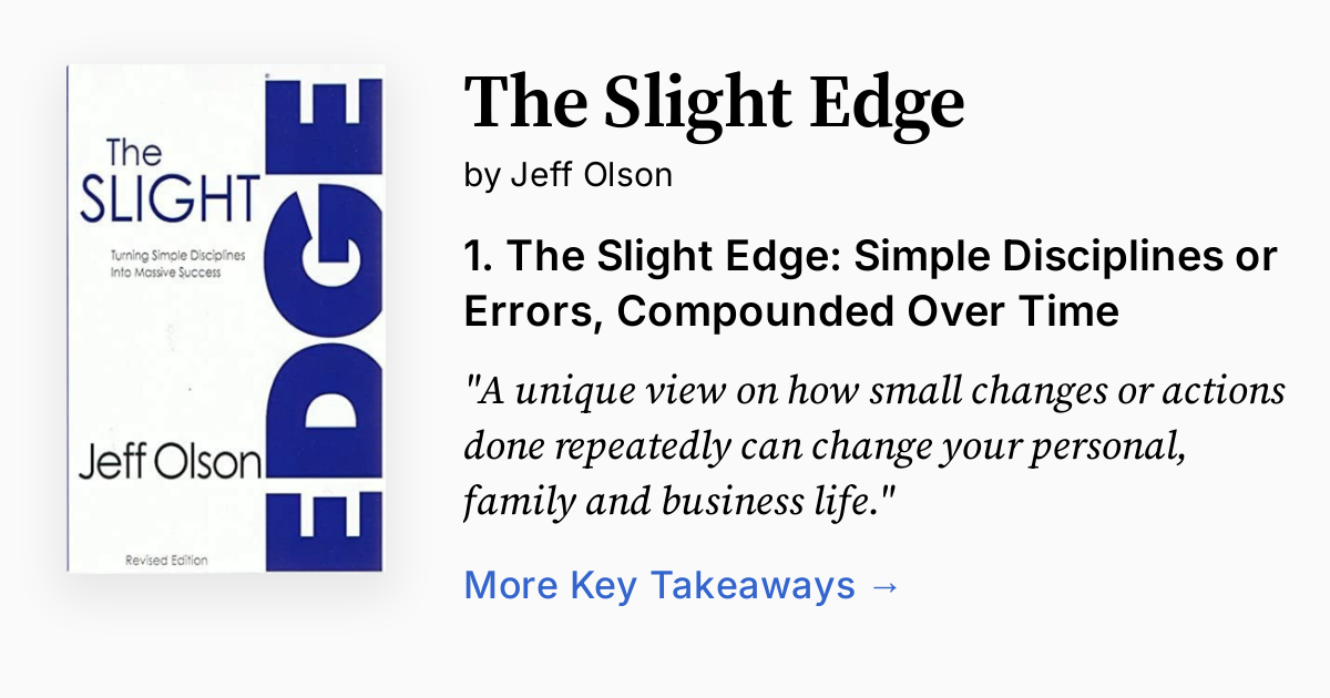 The Slight Edge | Summary, Audio, Quotes, FAQ