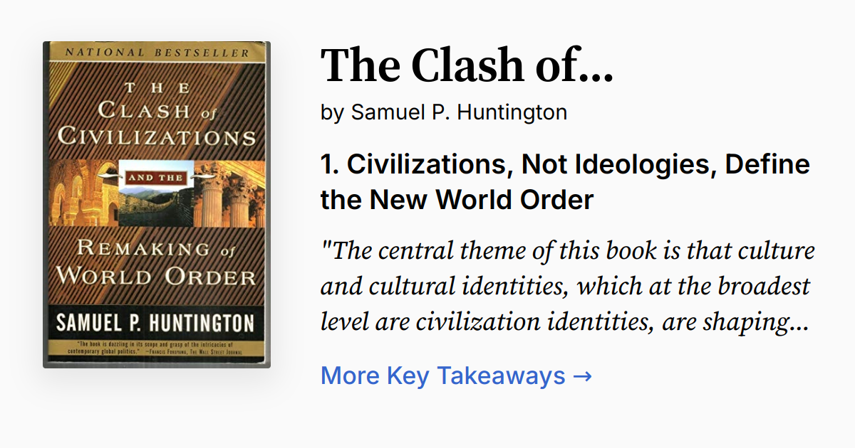 The Clash of Civilizations and the Remaking of World Order | Summary ...