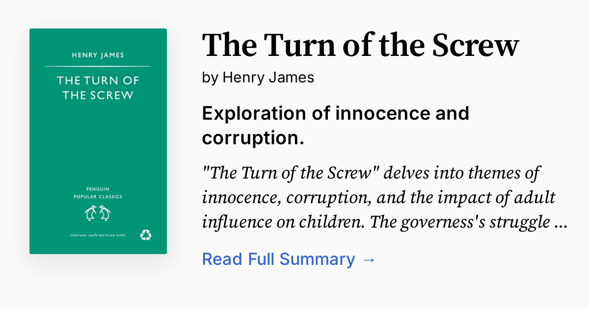 The Turn of the Screw | Summary, Audio, Analysis