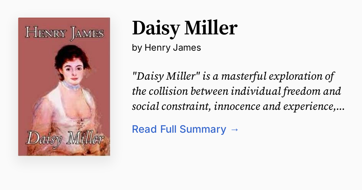Daisy Miller by Henry James | Summary, Audio, Analysis