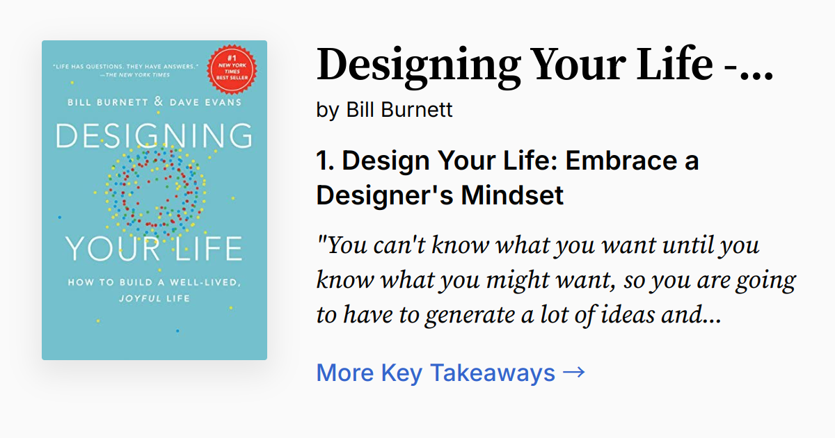 Designing Your Life | 摘要, Audio, Quotes, FAQ