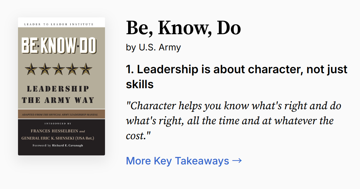 Be, Know, Do by U.S. Department of the Army | Summary, Quotes, Audio