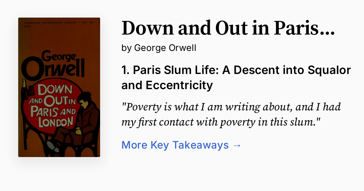 Down and Out in Paris and London | Summary, Audio, Quotes