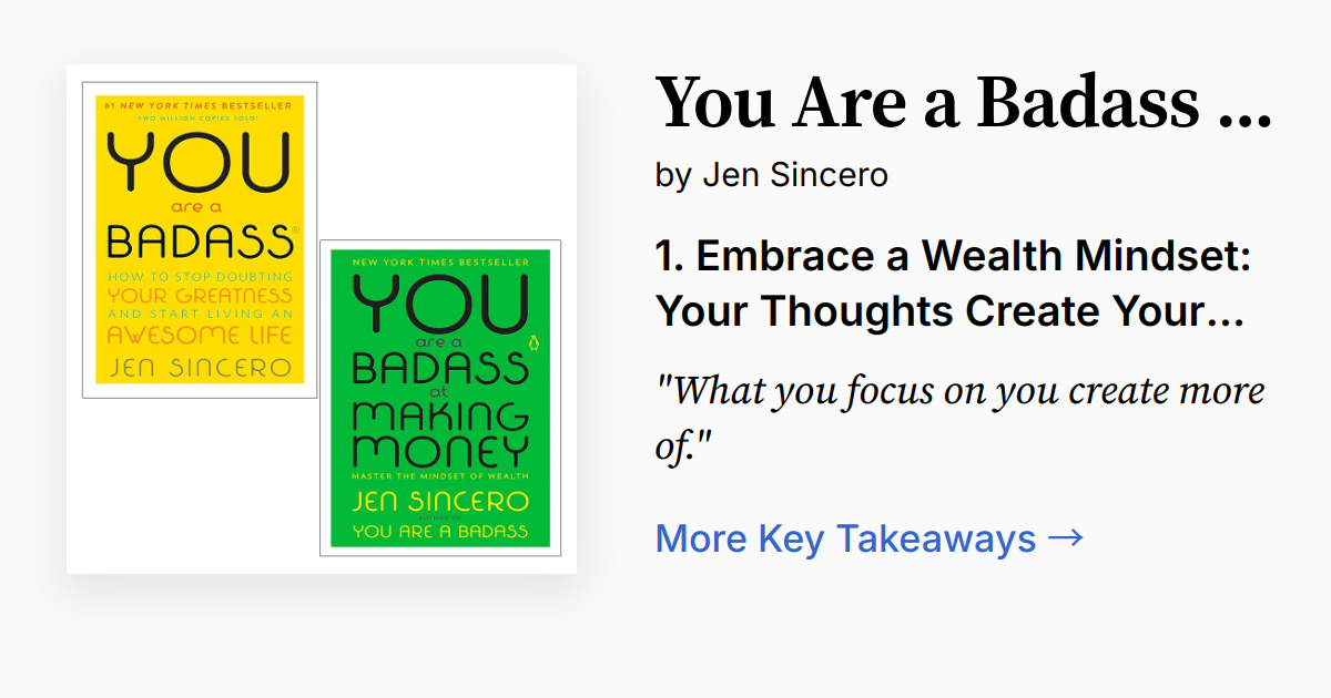 You Are a Badass / You Are a Badass at Making Money | Summary, Audio ...
