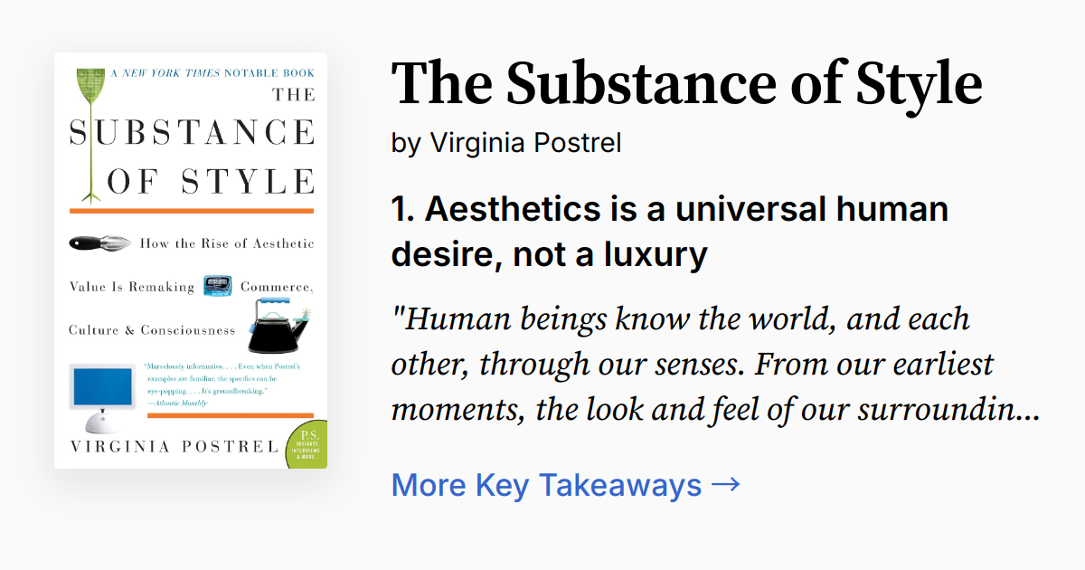 The Substance of Style | Summary, Audio, Quotes, FAQ