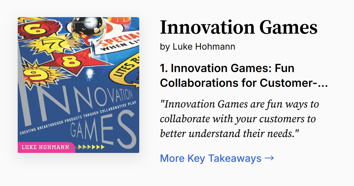 Innovation Games | Summary, Audio, Quotes, FAQ