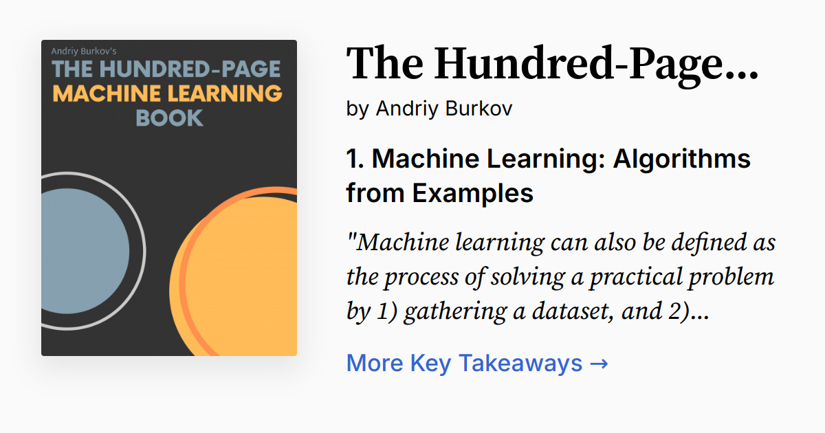 The Hundred-Page Machine Learning Book | Summary, Audio, Quotes, FAQ
