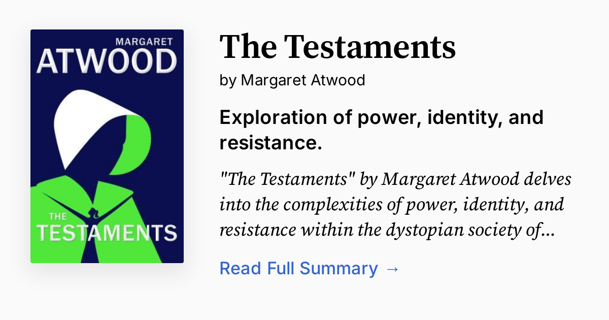 The Testaments by Margaret Atwood | Summary, Analysis, FAQ