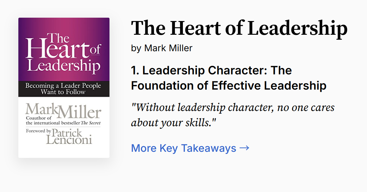 The Heart of Leadership | Summary, Audio, Quotes, FAQ