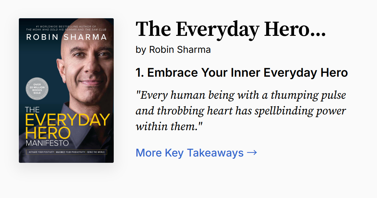The Everyday Hero Manifesto | Summary, Audio, Quotes, FAQ