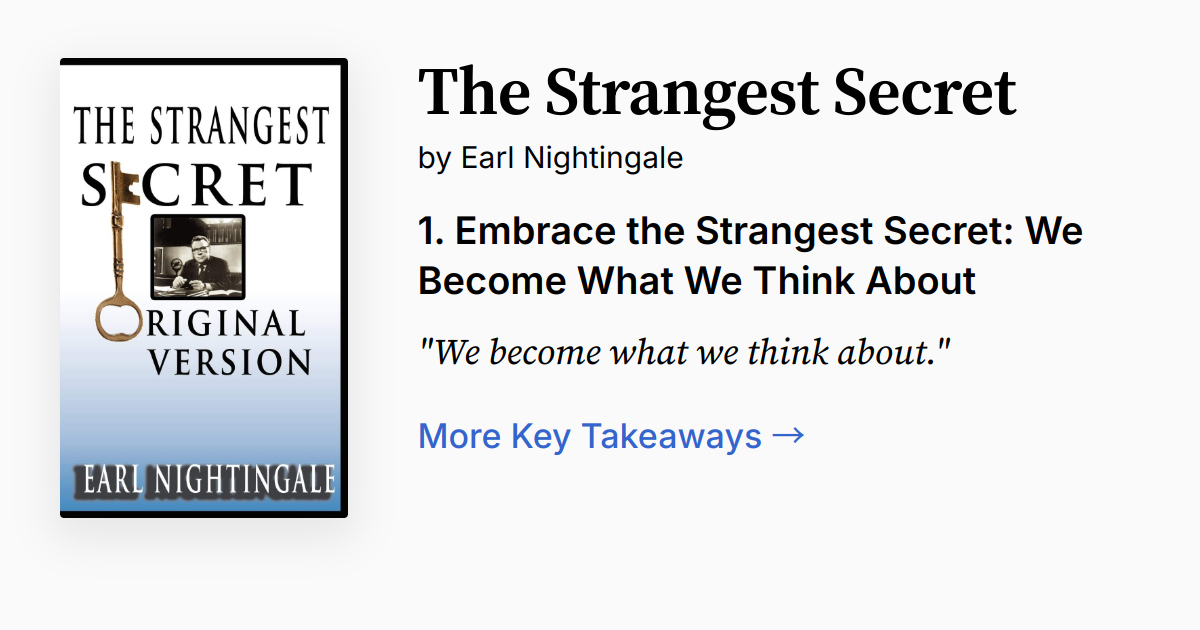 The Strangest Secret | Summary, Quotes, FAQ, Audio