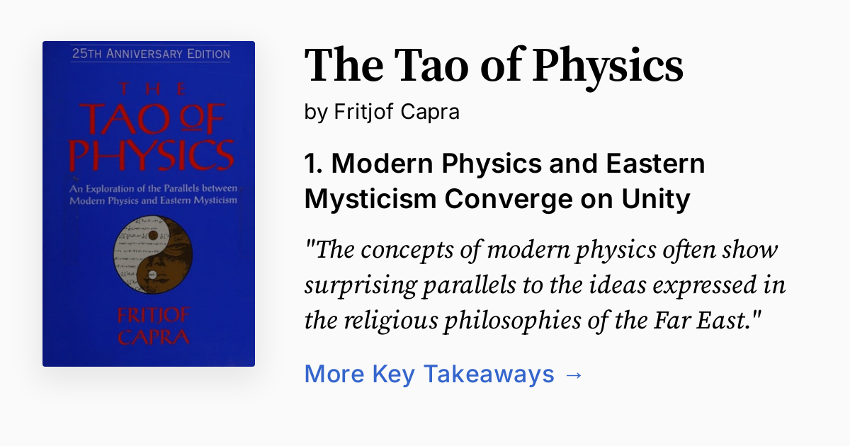 The Tao of Physics | Summary, Quotes, FAQ, Audio