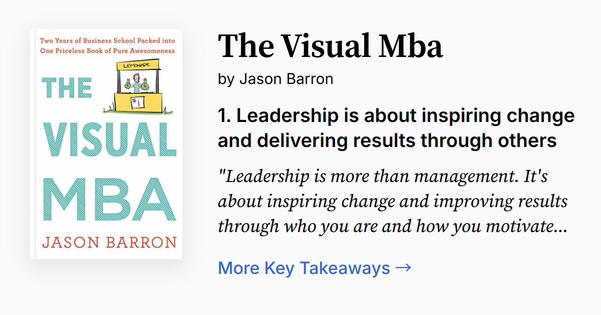 The Visual Mba by Jason Barron | Summary, Quotes, FAQ, Audio