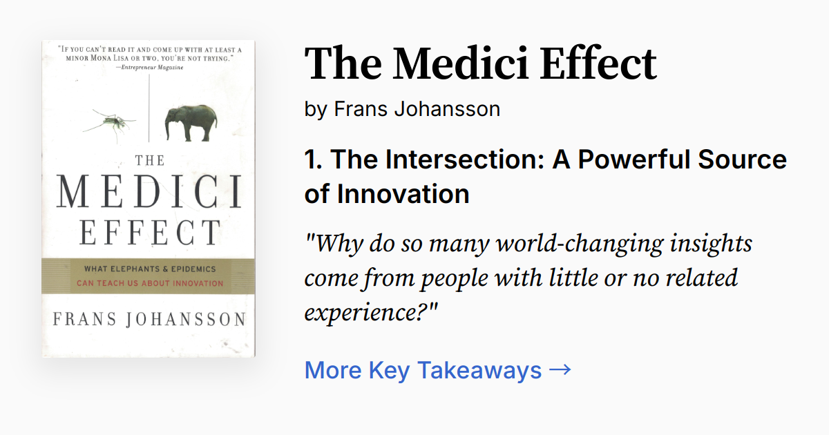 The Medici Effect | Summary, Audio, Quotes, FAQ