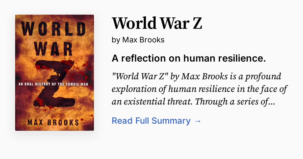 World War Z by Max Brooks | Summary, Analysis, FAQ