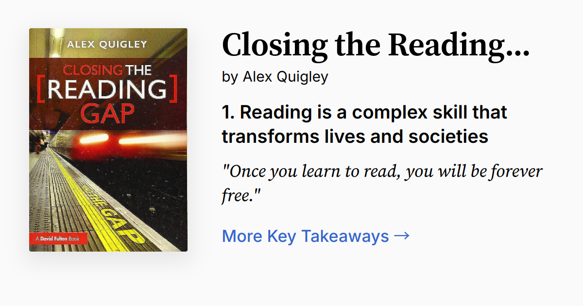 Closing the Reading Gap | Summary, Quotes, FAQ, Audio