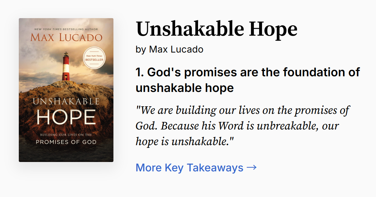 Unshakable Hope | Summary, Audio, Quotes, FAQ