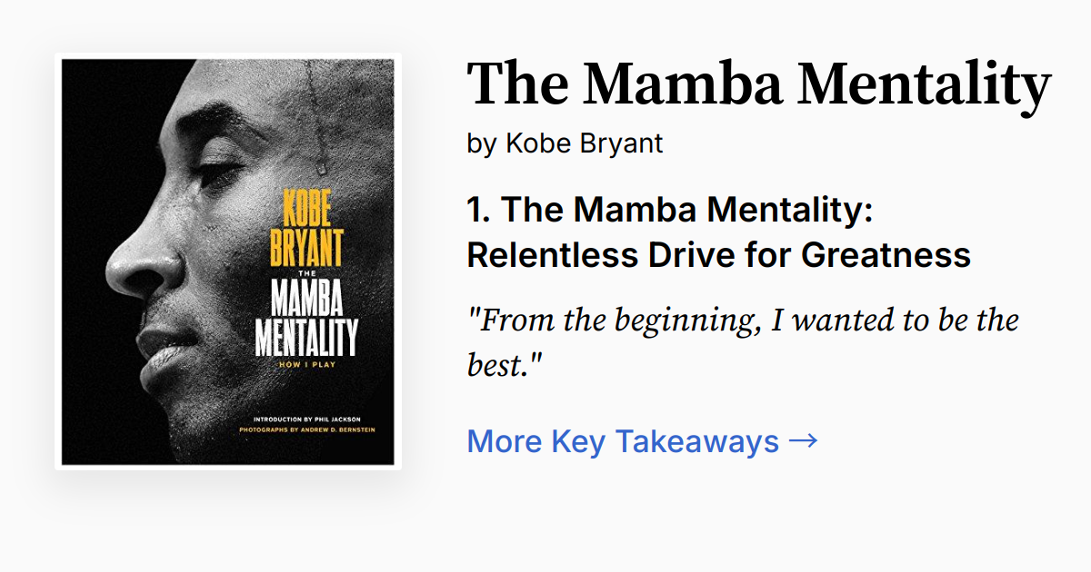 The Mamba Mentality | Summary, Audio, Quotes, FAQ