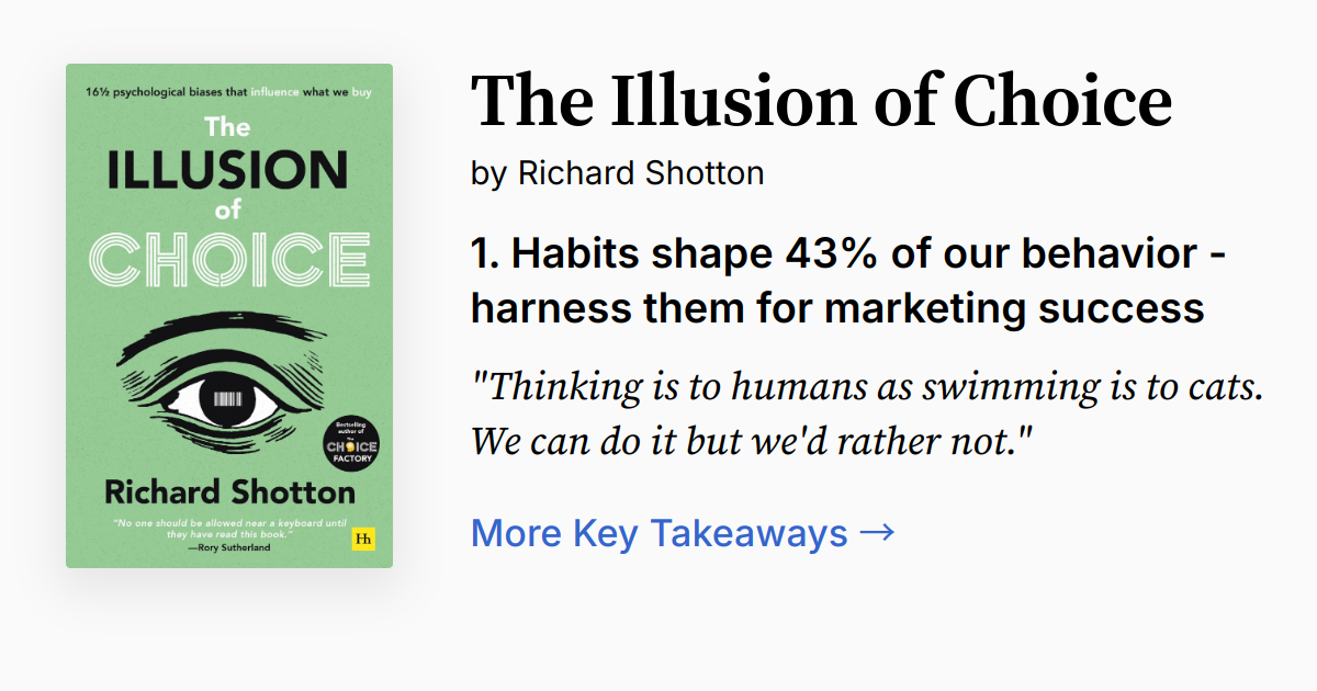 The Illusion of Choice | Summary, Quotes, FAQ, Audio