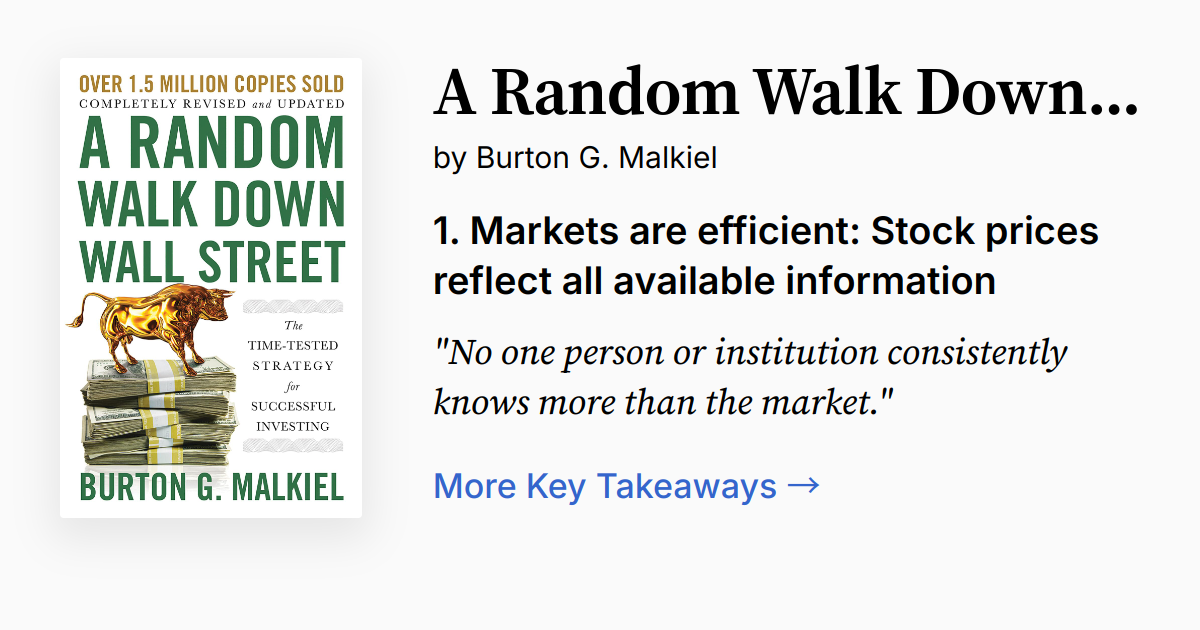 A Random Walk Down Wall Street | Summary, Quotes, FAQ, Audio