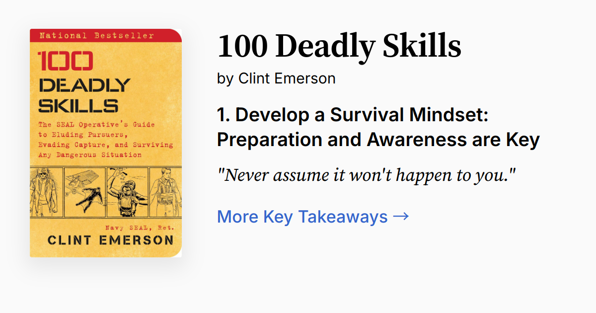 100 Deadly Skills | Summary, Audio, Quotes, FAQ