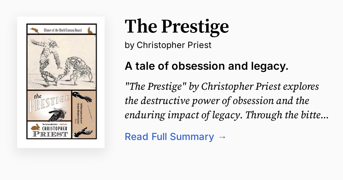 The Prestige by Christopher Priest | Summary, Audio, Analysis, FAQ