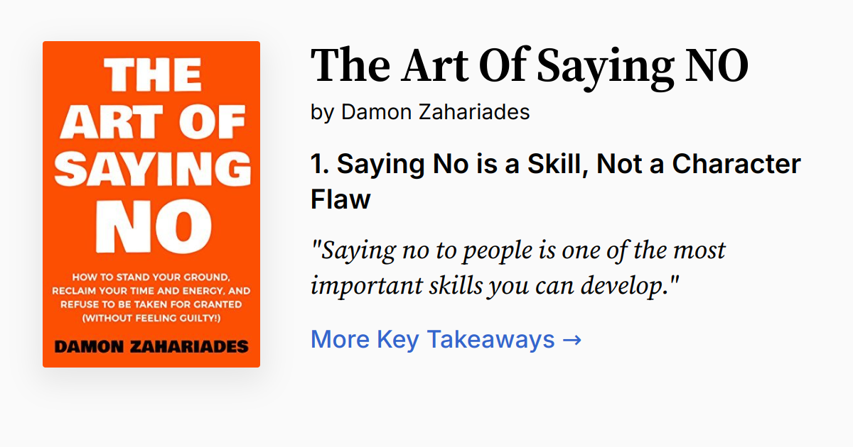 The Art Of Saying NO | Summary, Audio, Quotes, FAQ