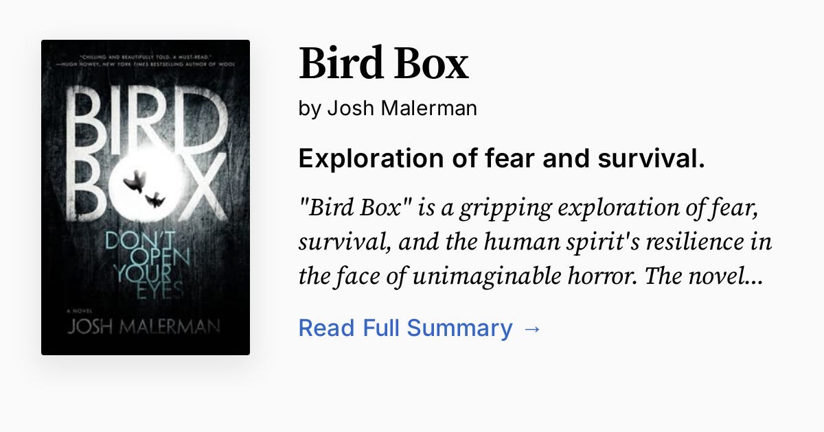 Bird Box by Josh Malerman | Summary, Analysis, FAQ