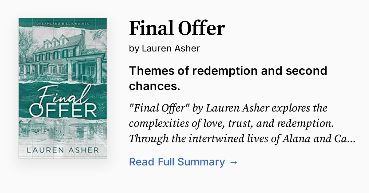 Final Offer by Lauren Asher | Summary, Audio, Analysis, FAQ