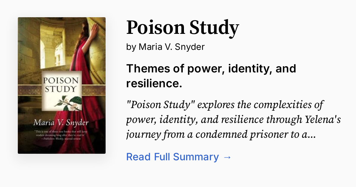 Poison Study by Maria V. Snyder | Summary, Audio, Analysis, FAQ