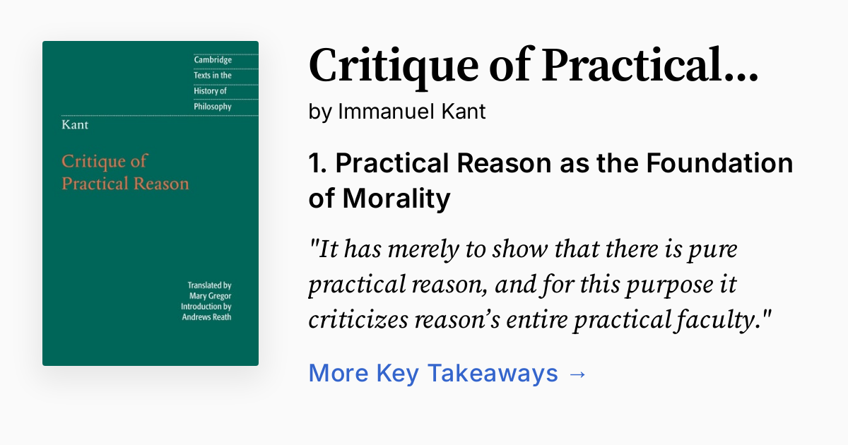 Critique of Practical Reason | Summary, Quotes, FAQ, Audio