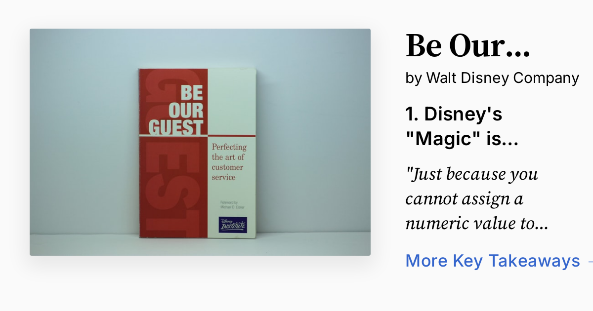 Be Our Guest by Walt Disney Company | Summary, Audio, Quotes