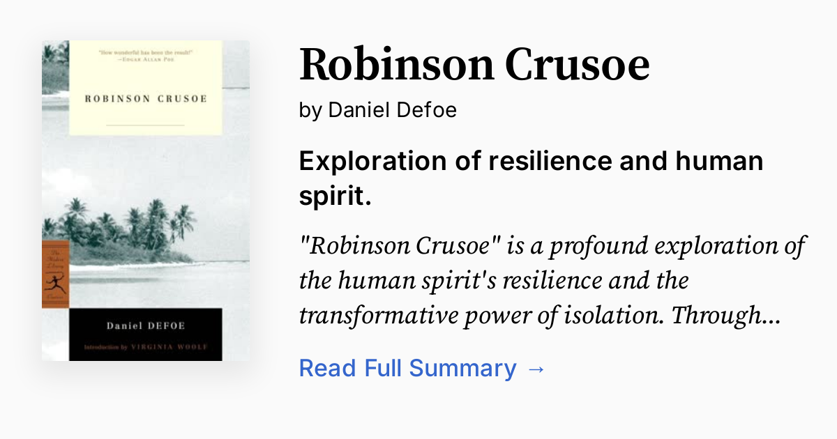 Robinson Crusoe | Summary, Analysis, FAQ