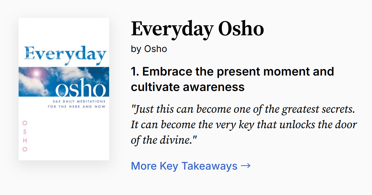 Everyday Osho by Osho | Summary, Audio, Quotes