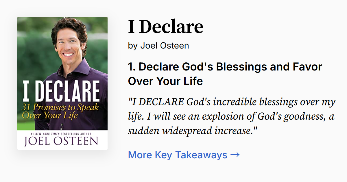 I Declare by Joel Osteen | Summary, Audio, Quotes, FAQ