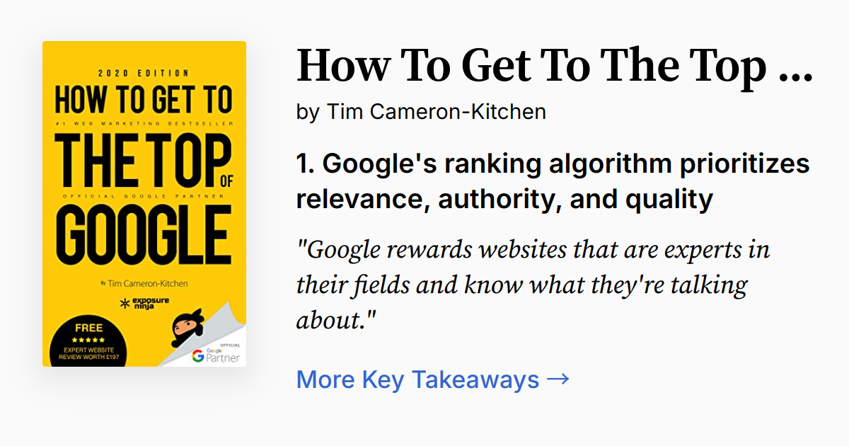 How To Get To The Top of Google | Summary, Audio, Quotes, FAQ