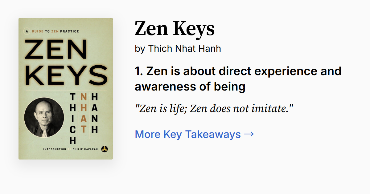 Zen Keys by Thich Nhat Hanh | Summary, Quotes, FAQ, Audio