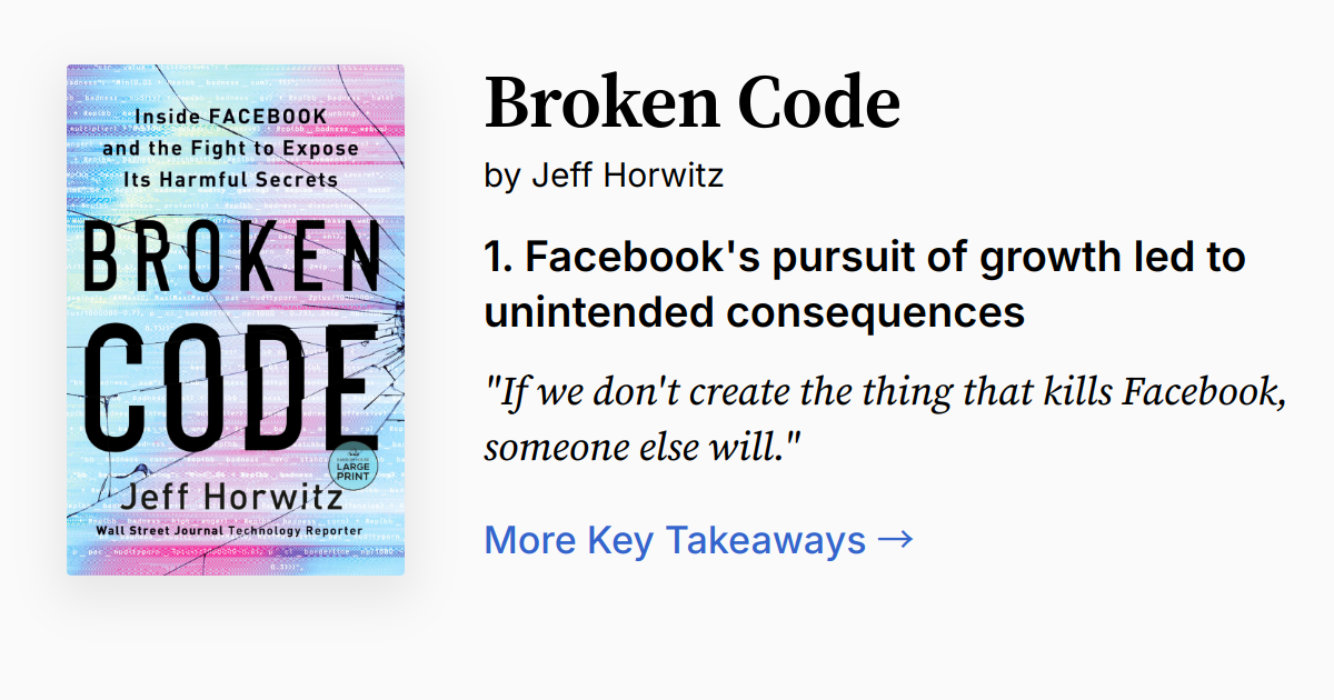 Broken Code by Jeff Horwitz | Summary, Quotes, FAQ, Audio