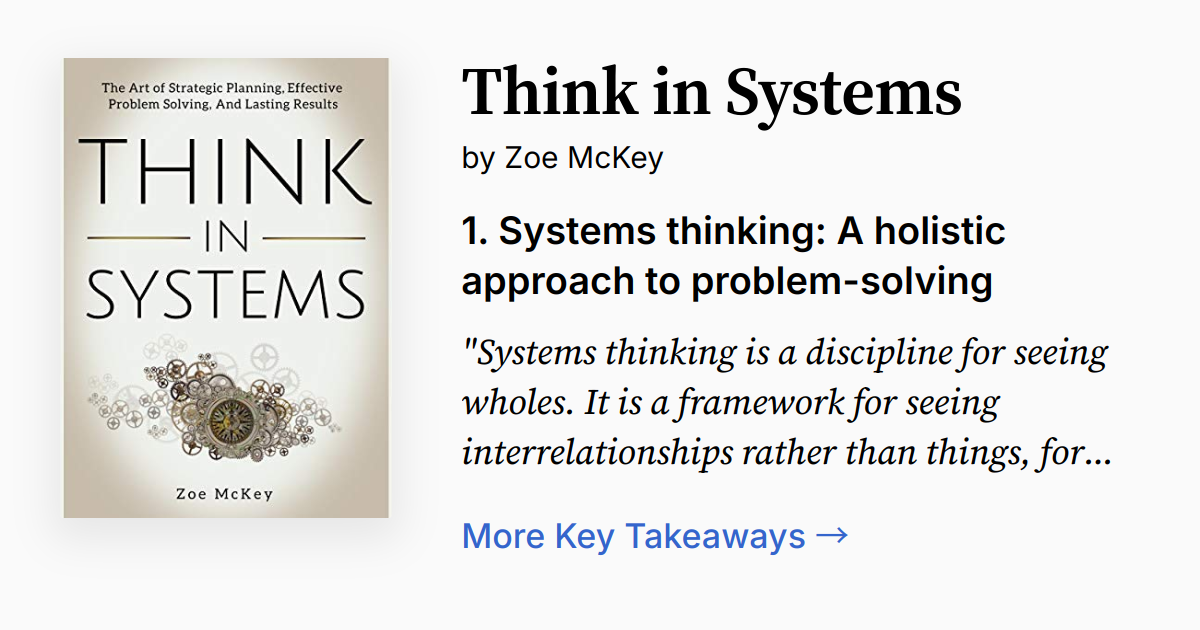Think In Systems | Summary, Audio, Quotes, FAQ