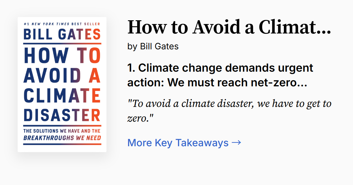 How to Avoid a Climate Disaster | Summary, Audio, Quotes, FAQ