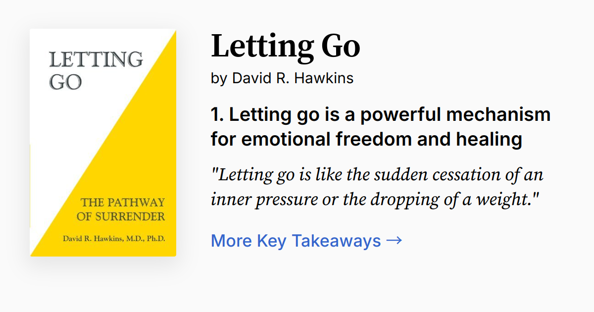 Letting Go by David R. Hawkins | Summary, Audio, Quotes, FAQ