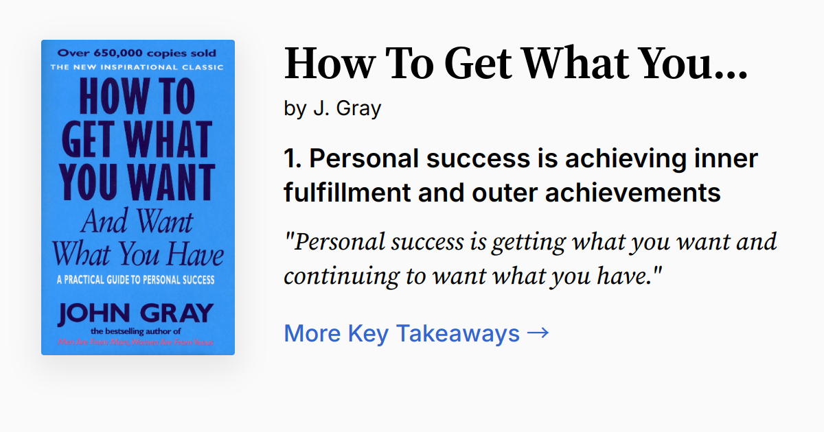 How To Get What You Want And Want What You Have | Summary, Audio ...