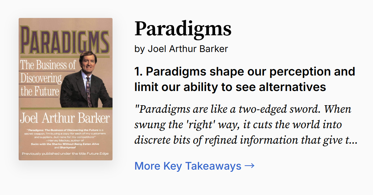 Paradigms by Joel A. Barker | Summary, Quotes, FAQ, Audio